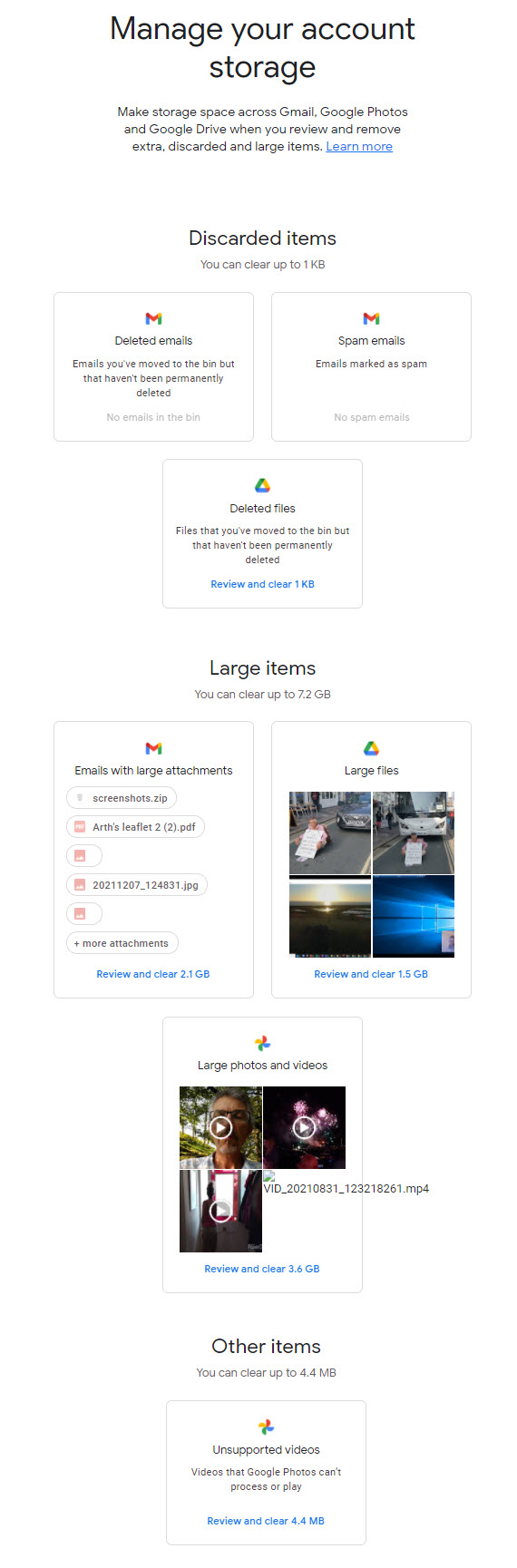Manage your Google Drive storage space